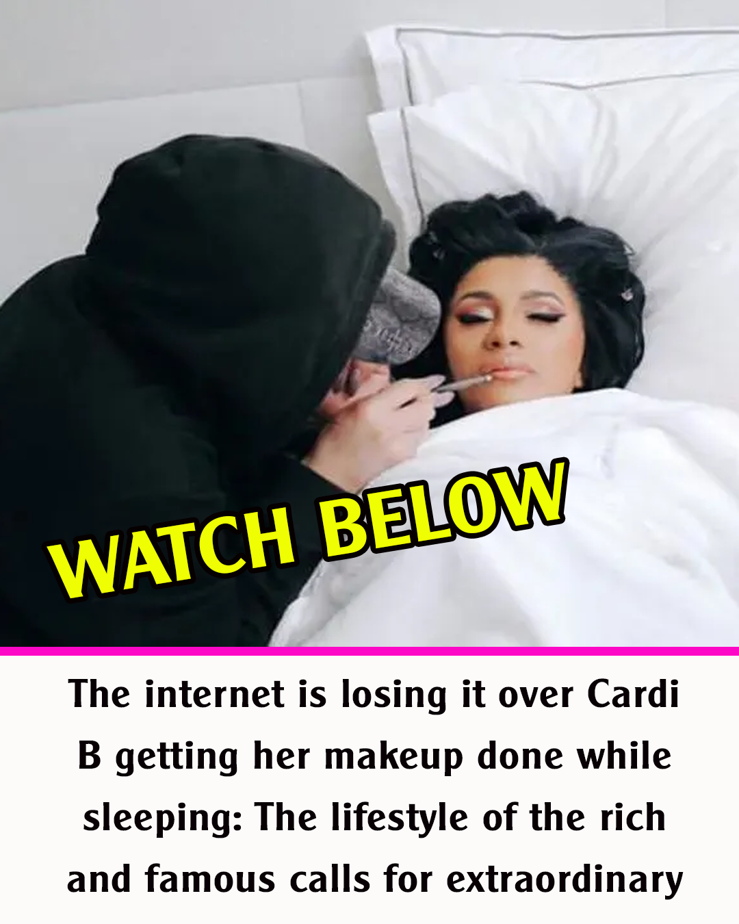 The internet is losing it over Cardi B getting her makeup done while ...