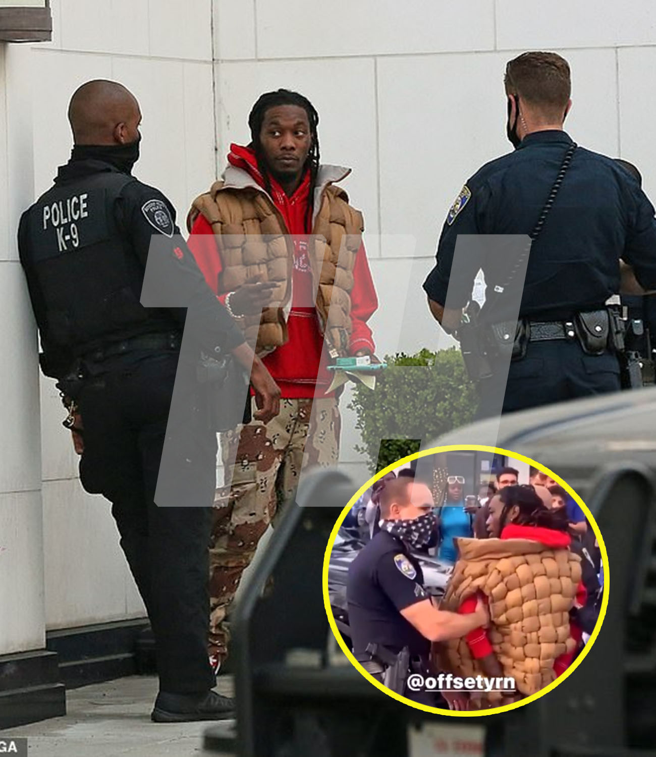 Rapper Offset is dragged from his car and handcuffed and wife Cardi B's ...