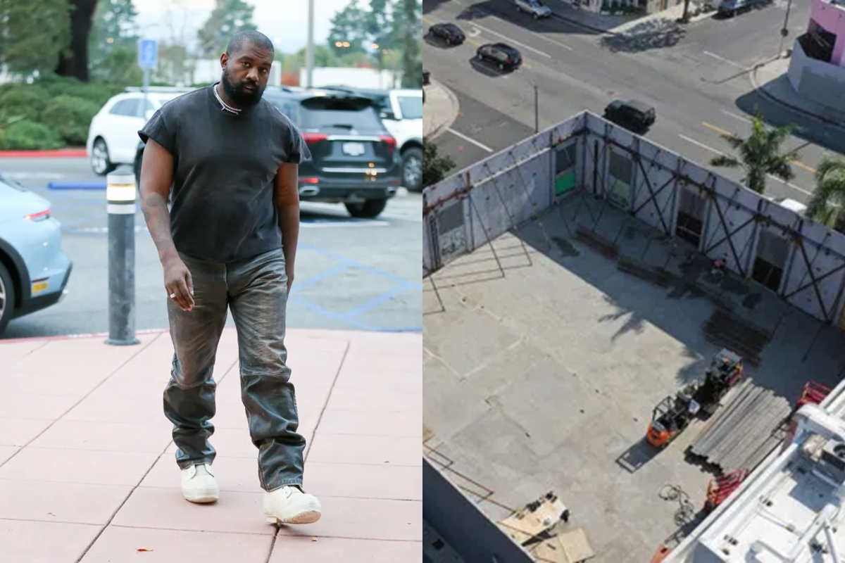 Incredible drone video shows roof ripped off Kanye West’s $6m Yeezy HQ ...