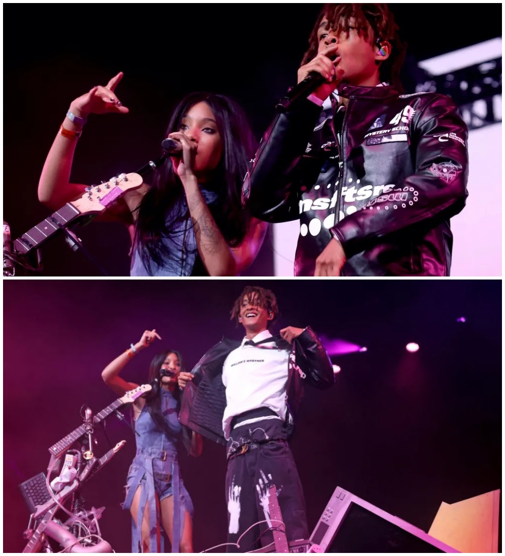 Willow and Jaden Smith Go Edgy in Platforms at Louis Vuitton Menswear ...