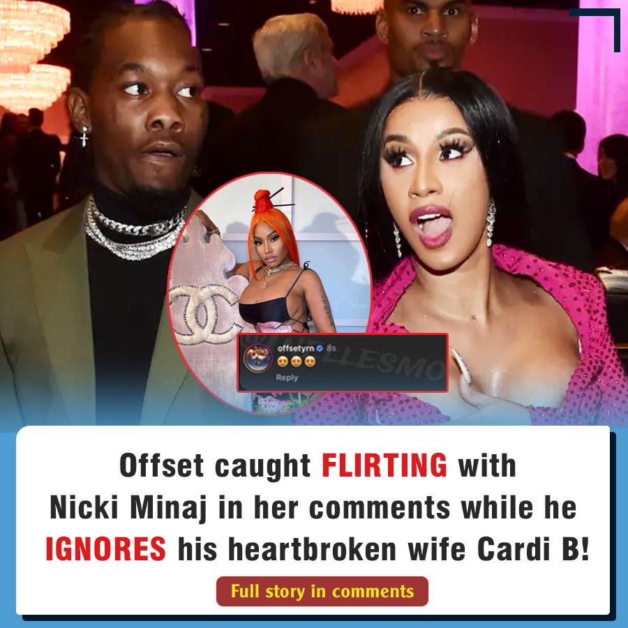 Offset caught FLIRTING with Nicki Minaj in her comments while he IGNORES devastating wife Cardi ...