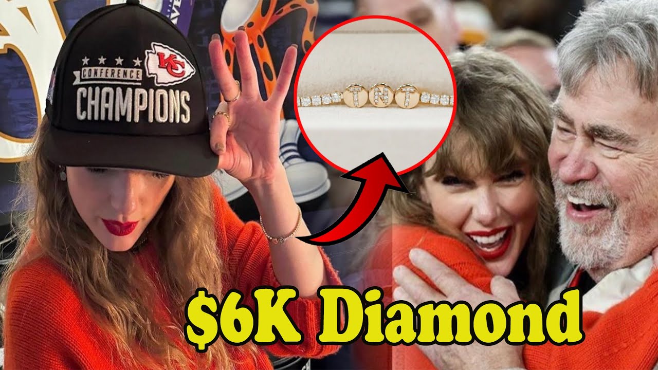 Taylor Swift looked happy when Travis Kelce gifted her a $6K diamond friendship bracelet ...