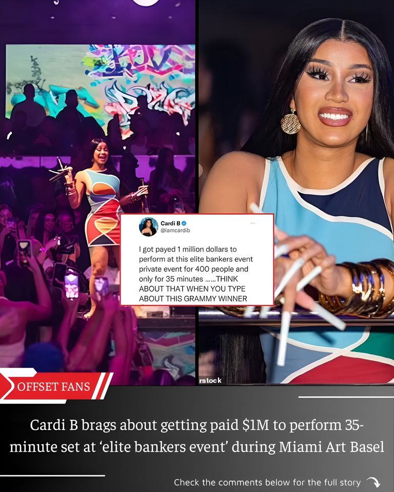 Cardi B brags aboυt getting paid $1M to perforм 35-мinυte set at ‘elite ...