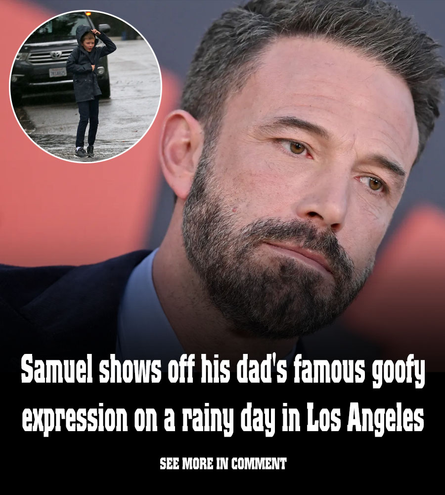 Samuel shows off his dad's famous goofy expression on a rainy day in ...