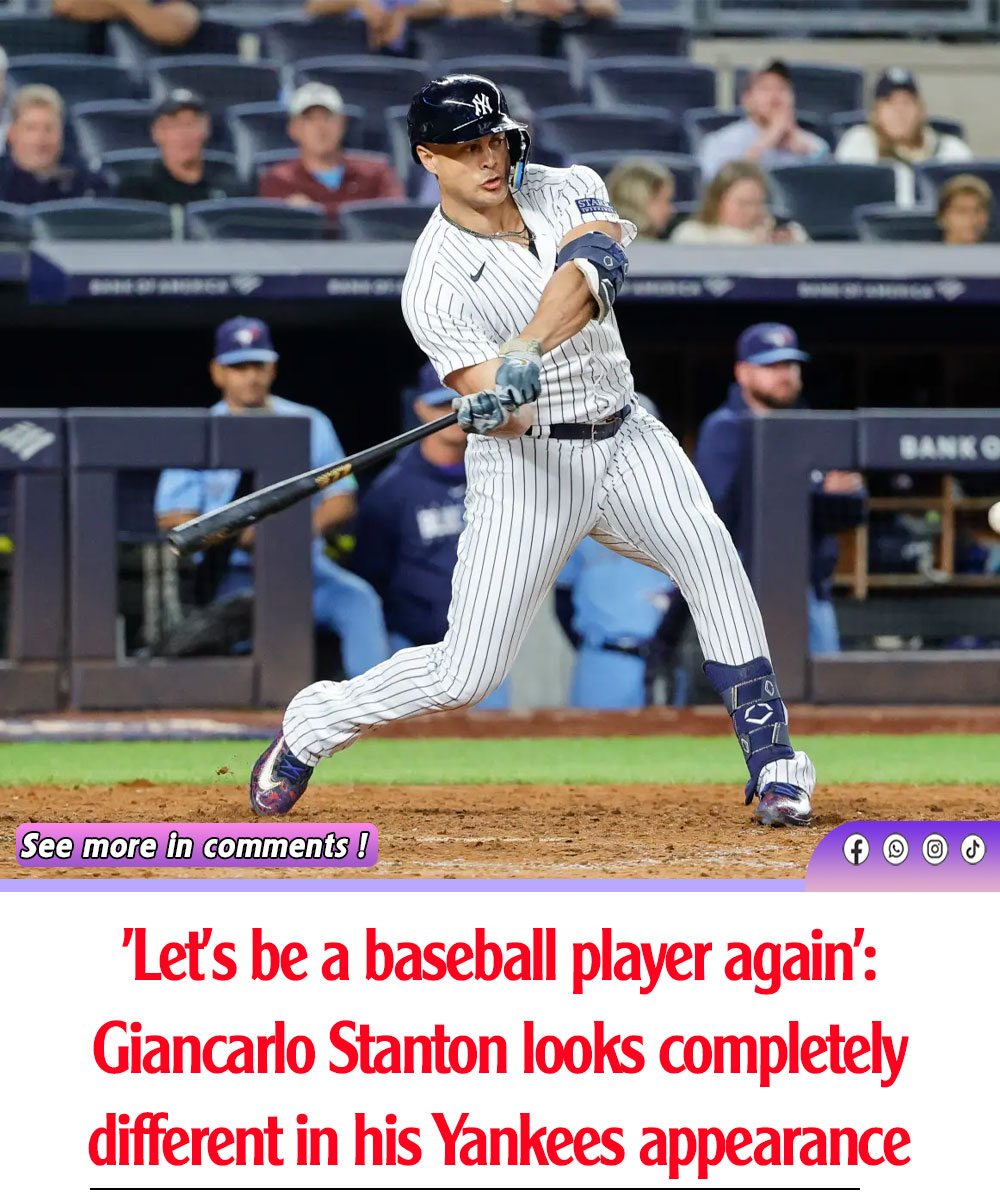 'Let's be a baseball player again': Giancarlo Stanton looks completely ...