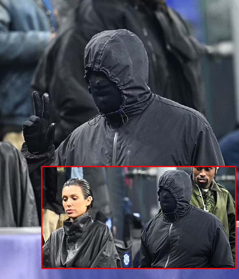 Kanye West was sporting a mask that covered his entire head and face ...