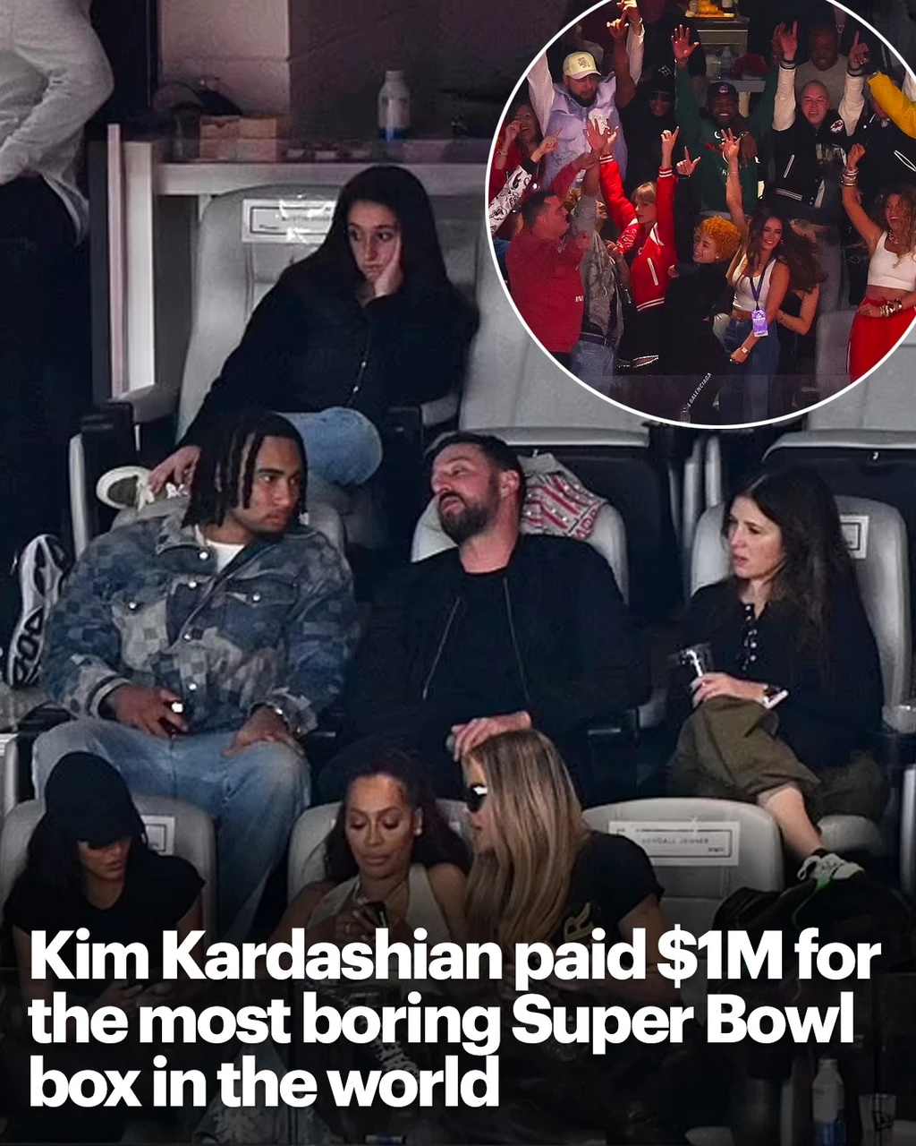 Kim Kardashian's Super Bowl box is a snooze fest! Star is joined by ...