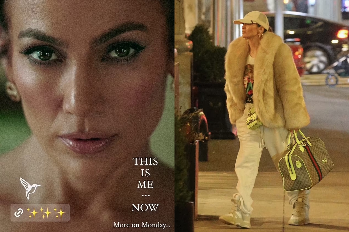 Jennifer Lopez bundles up in a luxe fur coat and carries a monogrammed ...