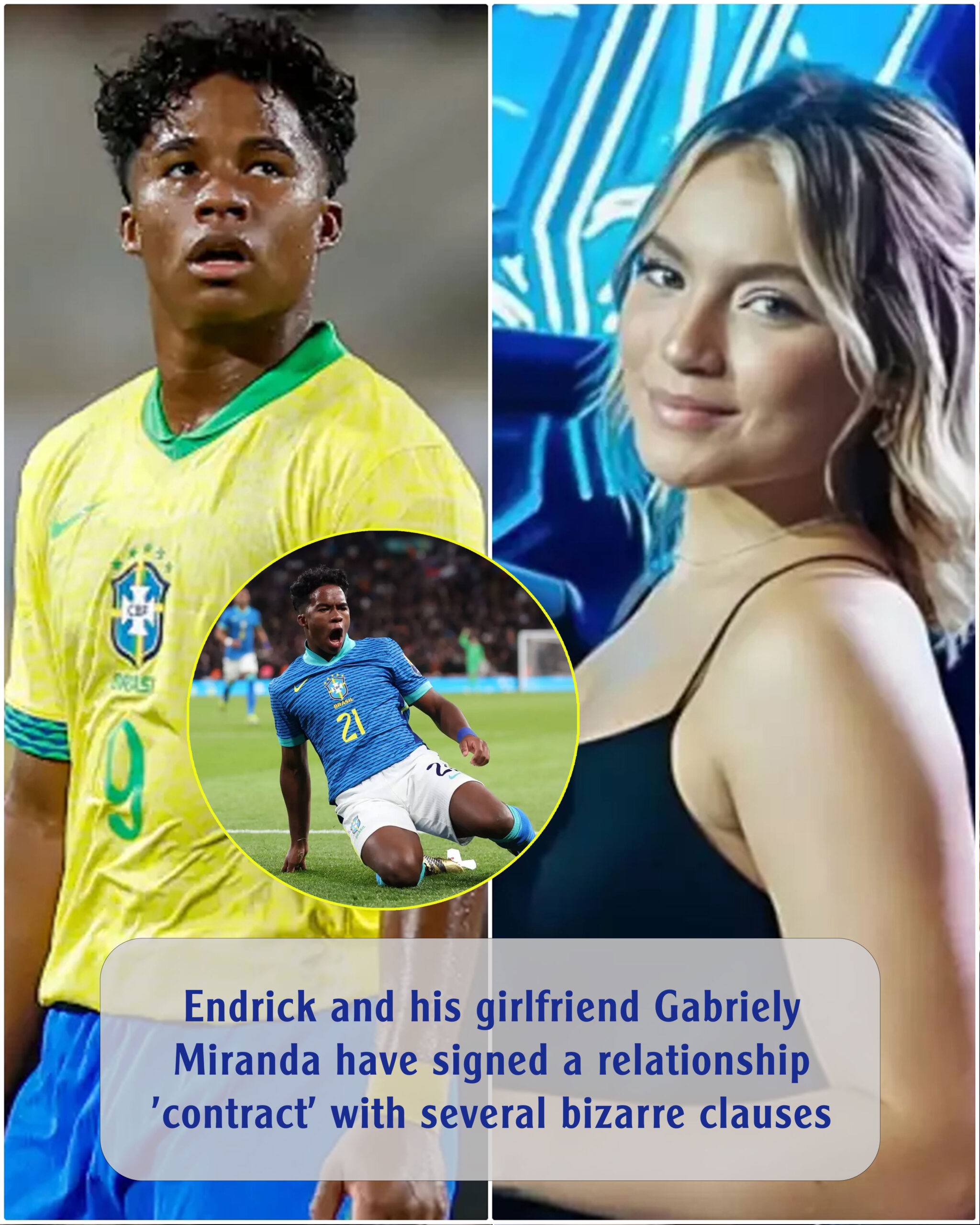 Endrick and his girlfriend Gabriely Miranda have signed a relationship ...