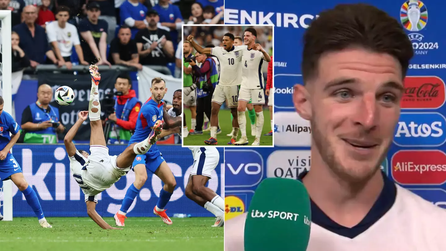 Declan Rice had a priceless reaction to Jude Bellingham's wondergoal ...