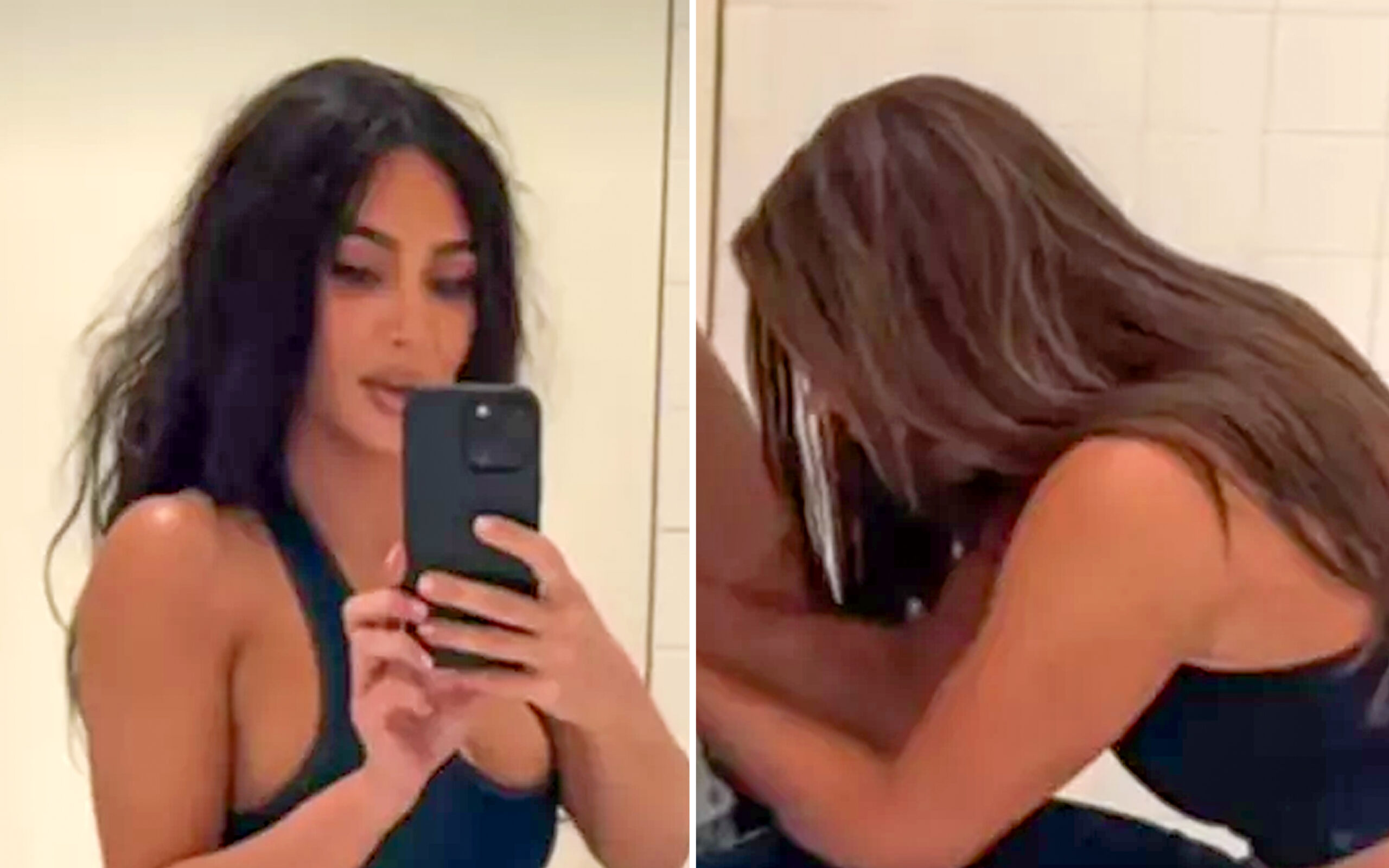 Kim Kardashian's sister Khloé's video of her taking bodysuit photos in the bathroom was leaked ...
