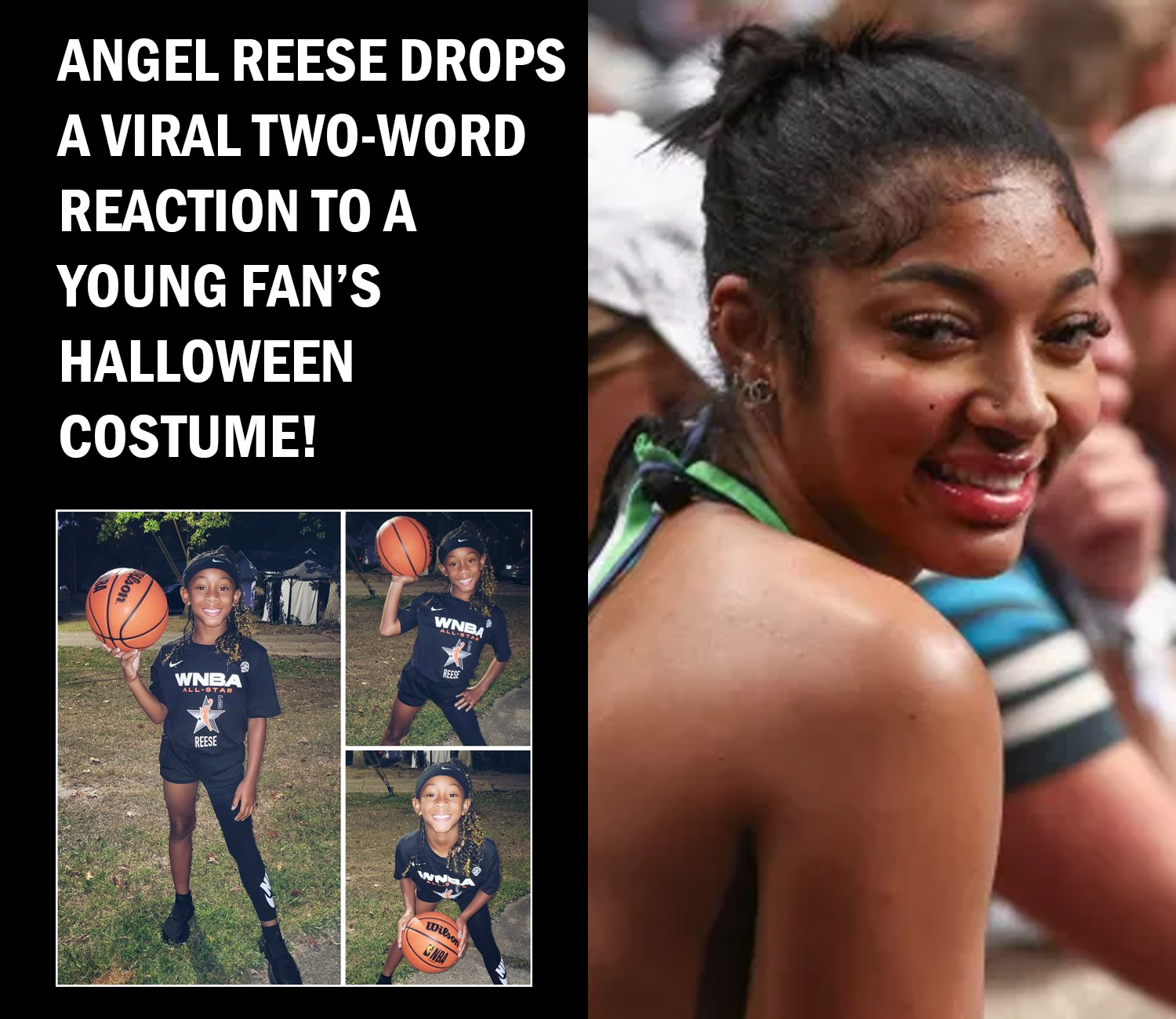 Angel Reese drops a viral two-word reaction to a young fan’s Halloween ...